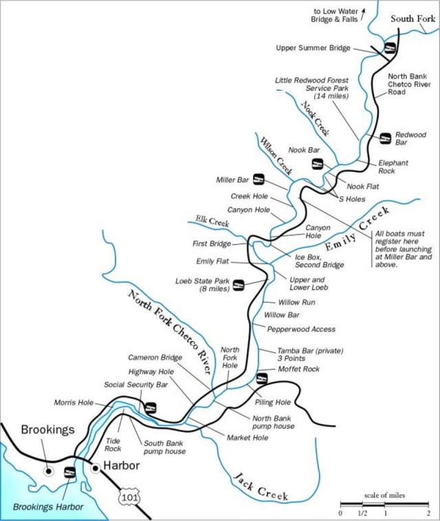 Chetco River Map pic | Fishing the North Coast with Kenny Priest